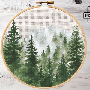 Forest Cross Stitch Pattern | Floral X-cross Stitch Pattern | Nature ...