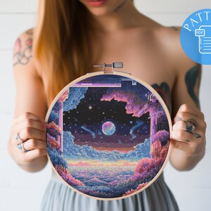 Abstract Galaxy Space Cross Stitch PDF Pattern - Etsy