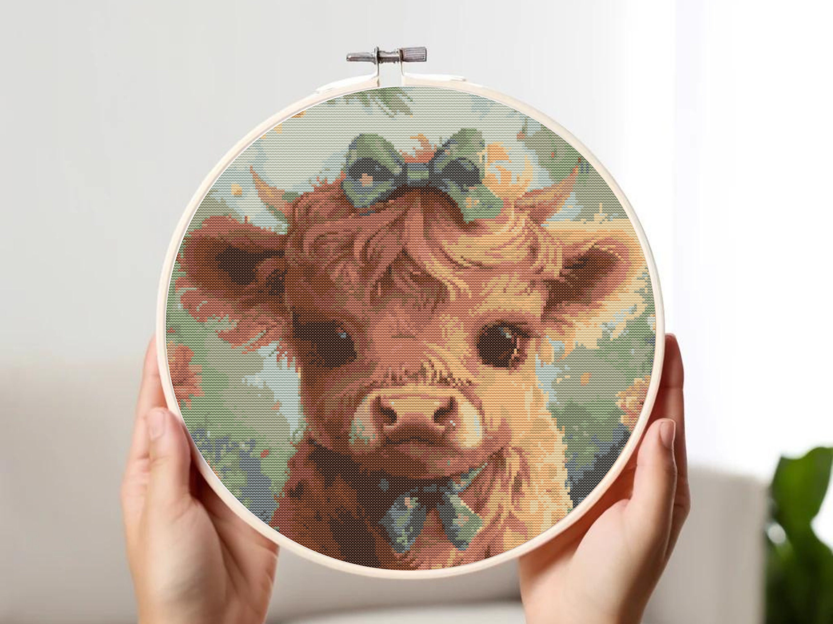 Highland Cow Cross Stitch Pattern PDF Cute Animal Cross Stitch Pattern ...