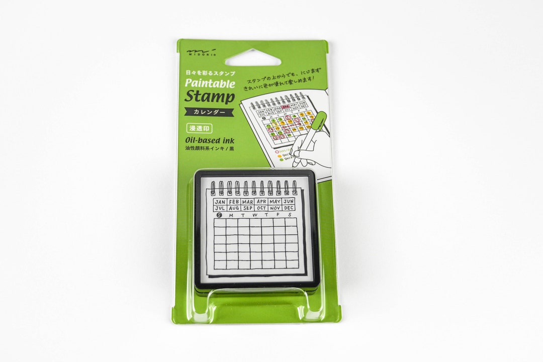 Midori Pre-inked Block Stamp- Calendar - Etsy