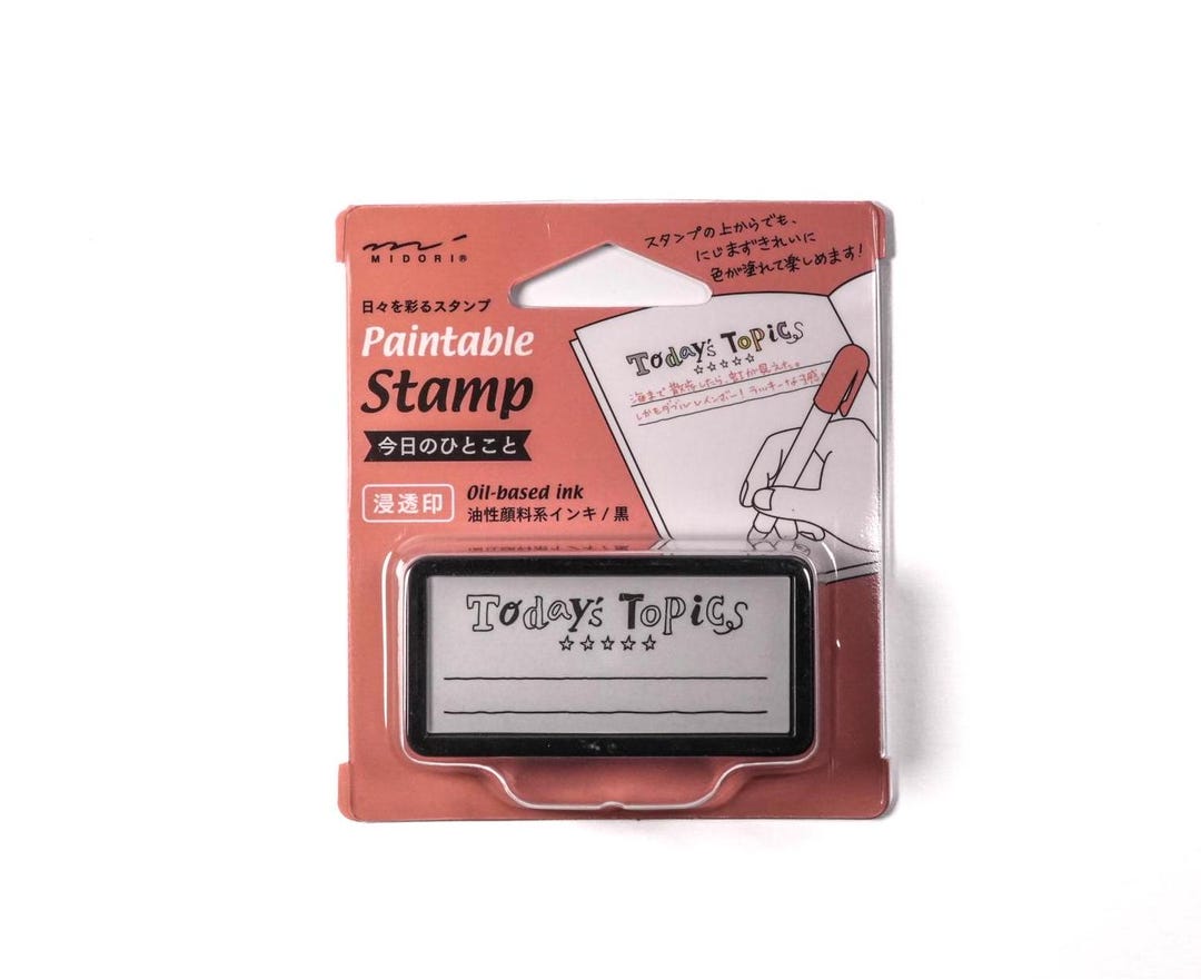 Midori Pre-inked Block Stamp- Todays Topic - Etsy
