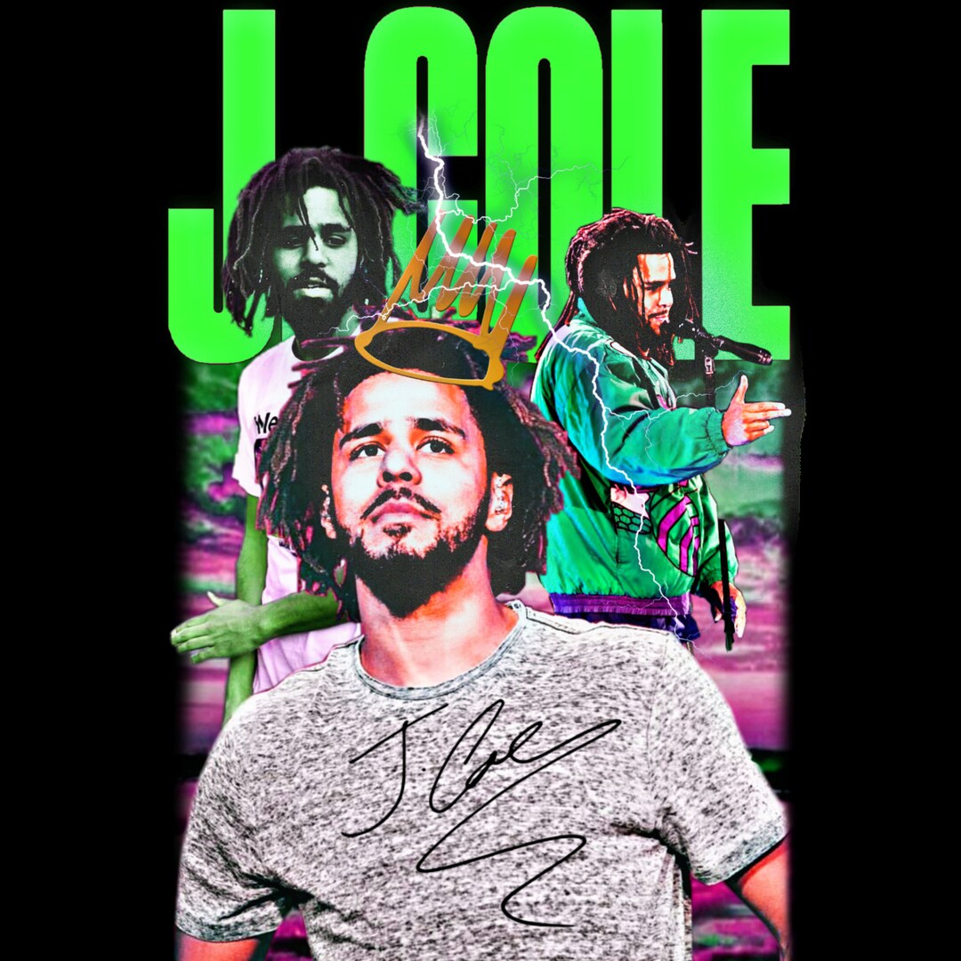 J Cole Png, Ready to Print Tshirt Design, Rapper Vintage Rap Bootleg ...
