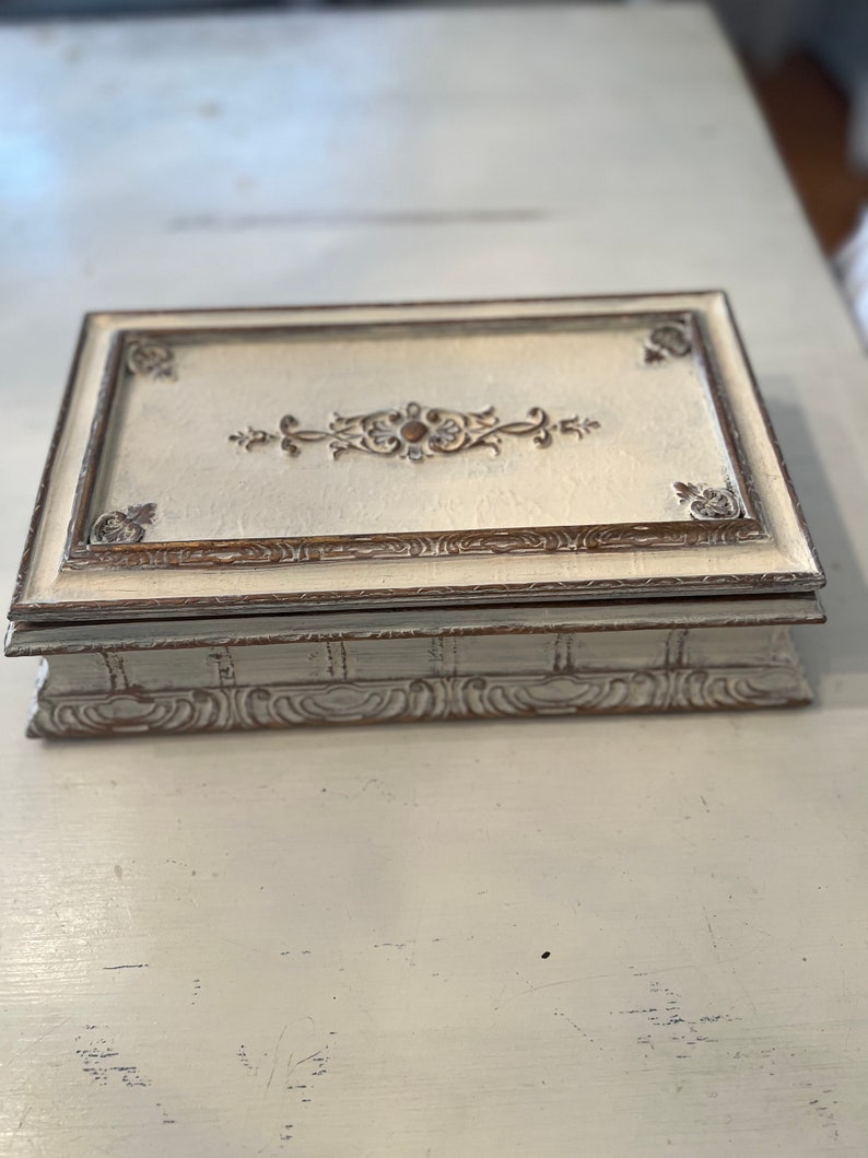 White Florentine Decorative Wooden Storage Box - Etsy