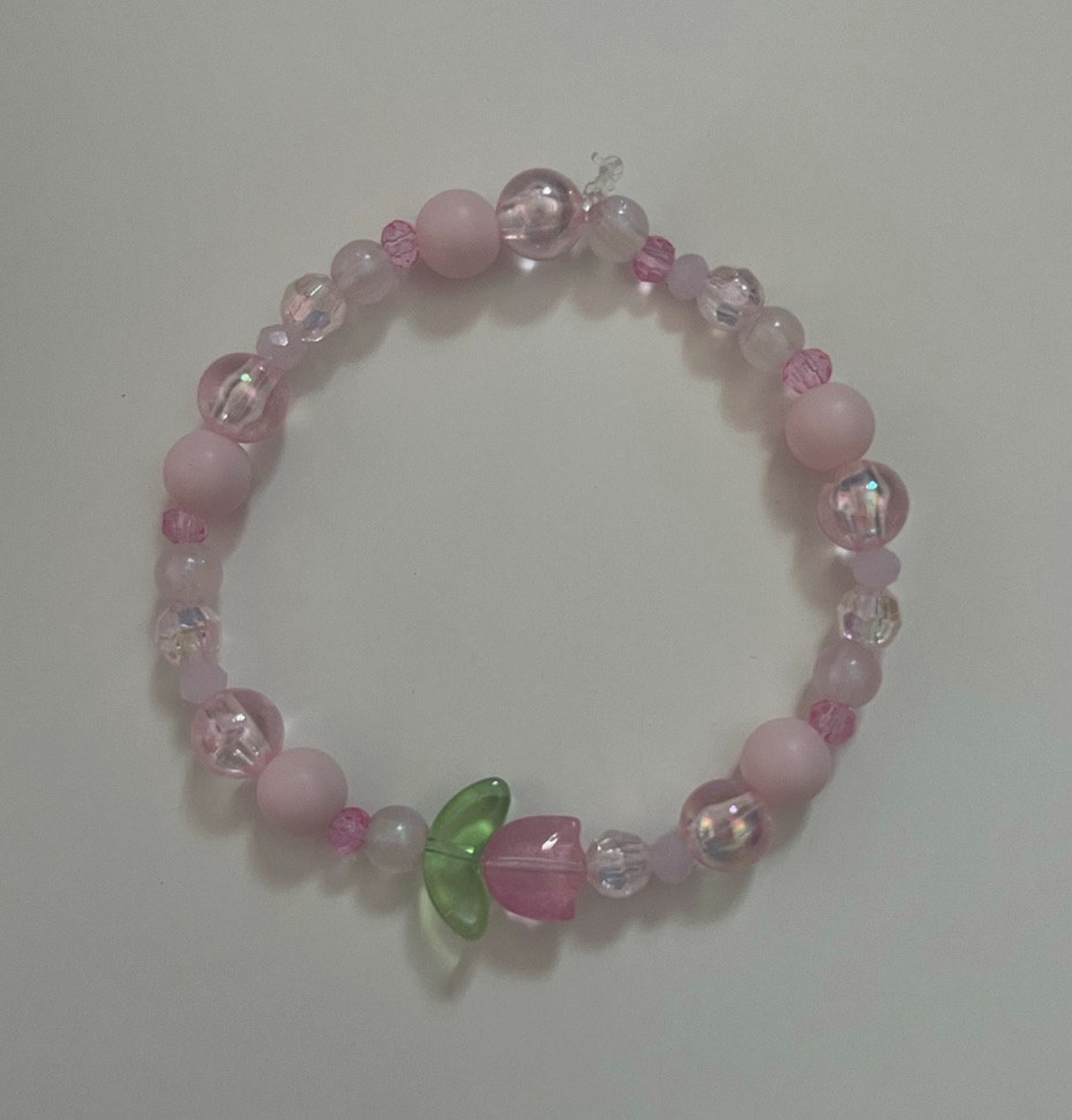 Pink Tulip Flower Bracelet - Etsy