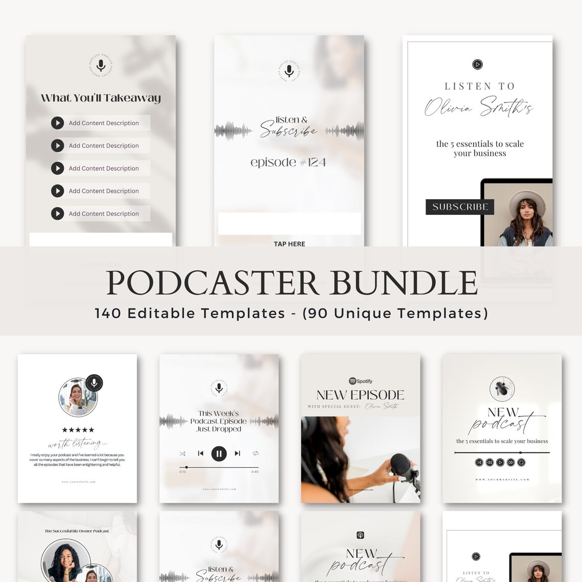 Podcast Host Templates Bundle Kit Podcast Instagram Post & Stories ...