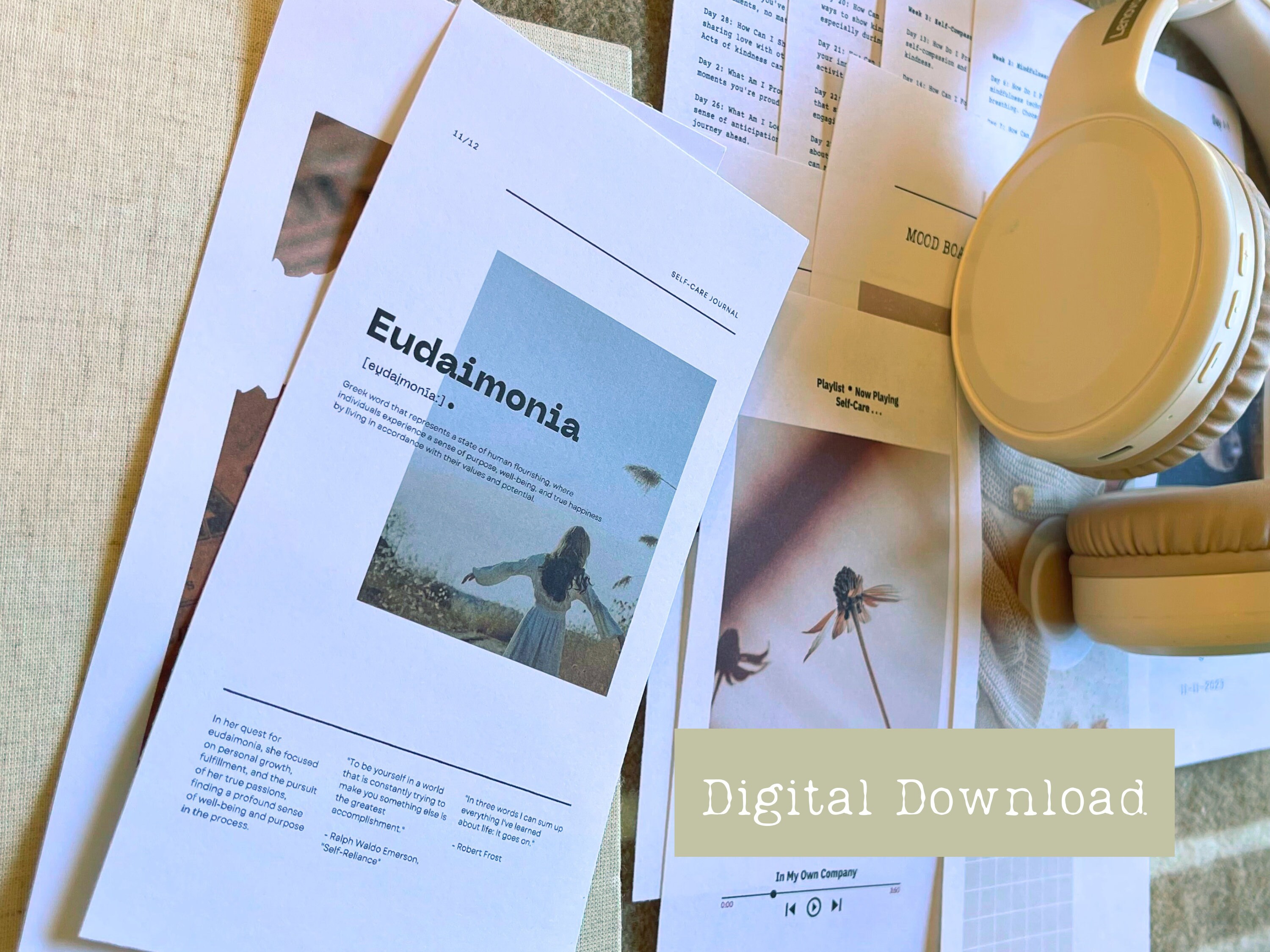 Undated Journal Kit Planner Printables Self-care Journal - Etsy