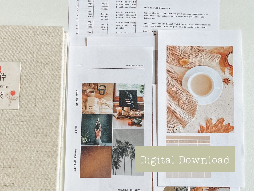 Undated Journal Kit, Planner Printables, Self-care Journal Prompts ...