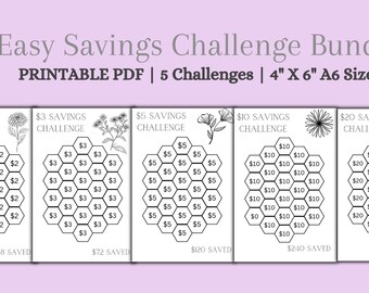 Savings Challenge Printable Savings Challenge Bundle Set - Etsy
