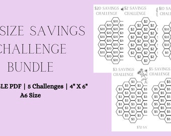 Savings Challenge Printable Savings Challenge Bundle Set - Etsy