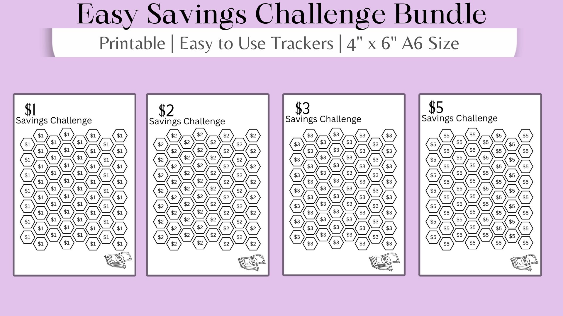 Savings Challenge Printable Savings Challenge Bundle Set - Etsy