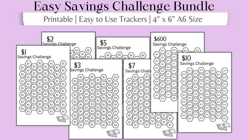 Savings Challenge Printable Savings Challenge Bundle Set - Etsy