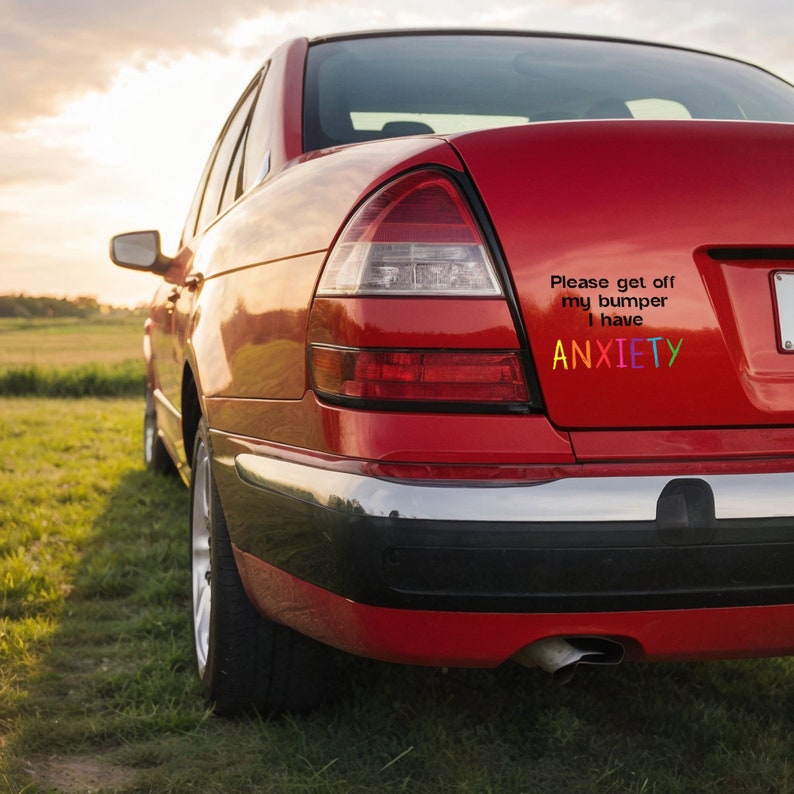 Colorful I Have Anxiety Car Decal SVG, Respectful Distance Bumper ...