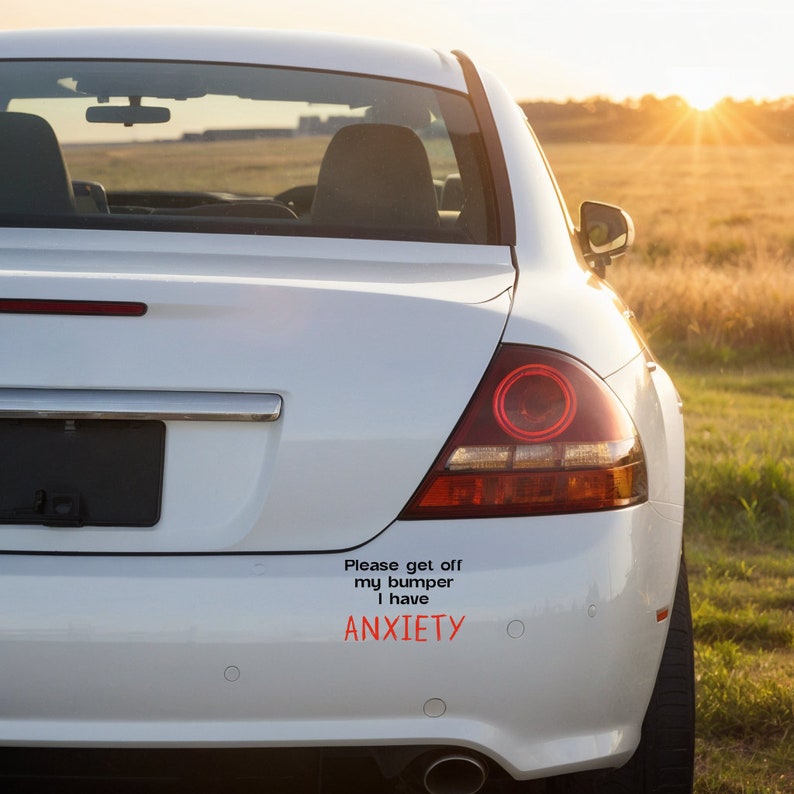 Colorful I Have Anxiety Car Decal SVG, Respectful Distance Bumper ...