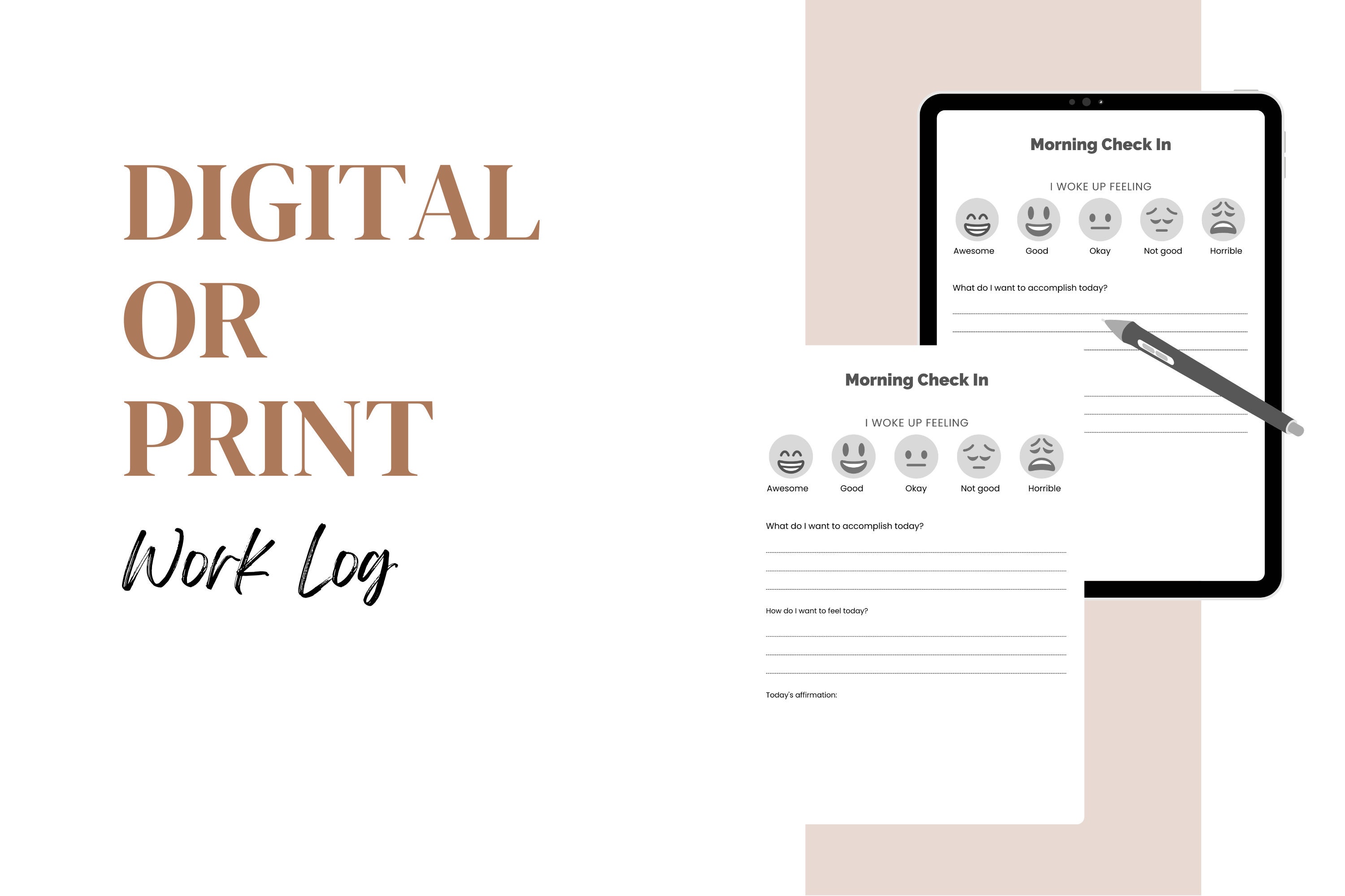 Morning Check-in Printable PDF Template - Etsy