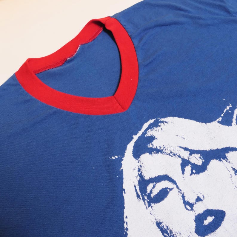 Blondie Debbie Harry Band Jersey Ringer Tee Punk Rock Parallel Lines ...