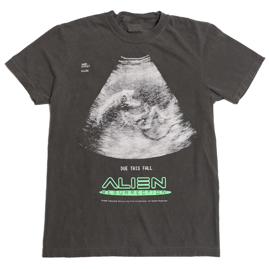 Alien 4 Resurrection Tee Shirt Sonogram Aliens 1998 Movie Sci-fi Space ...