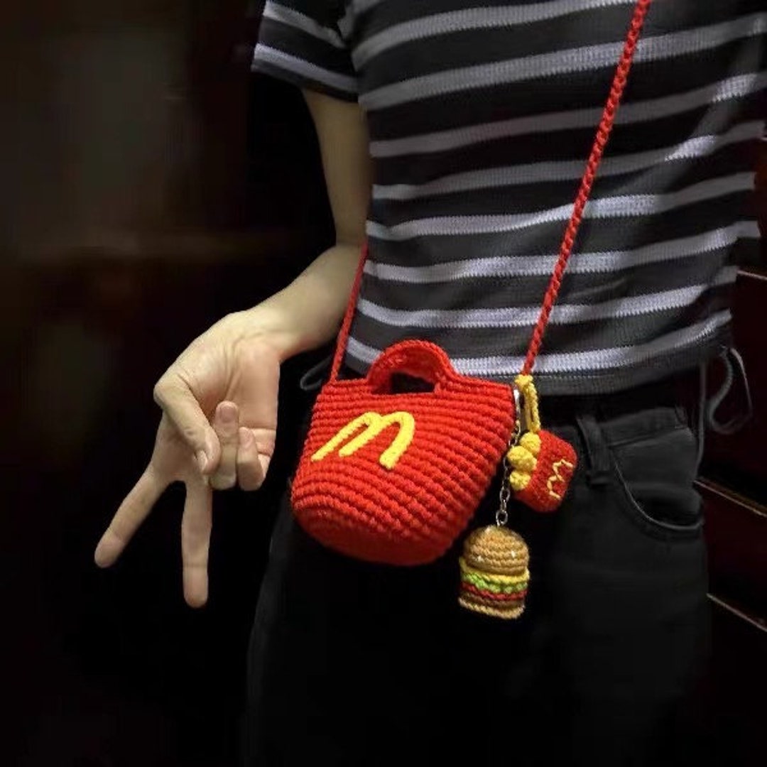 Handmade Mcdonalds Knit Shoulder Bag - Etsy