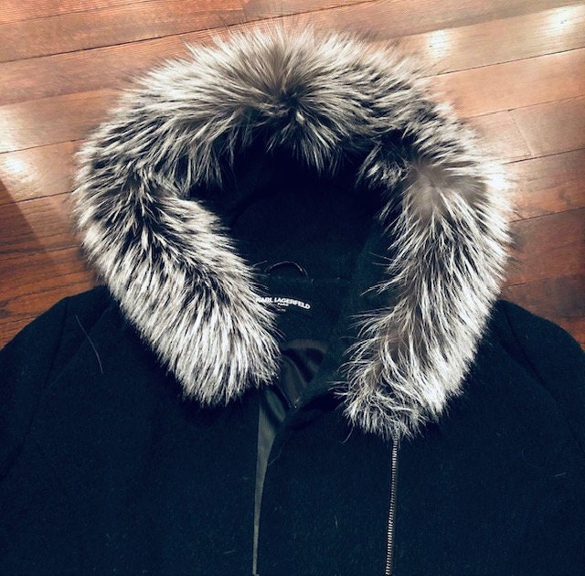 Real Silver Fox Fur Hood Ruff - Etsy