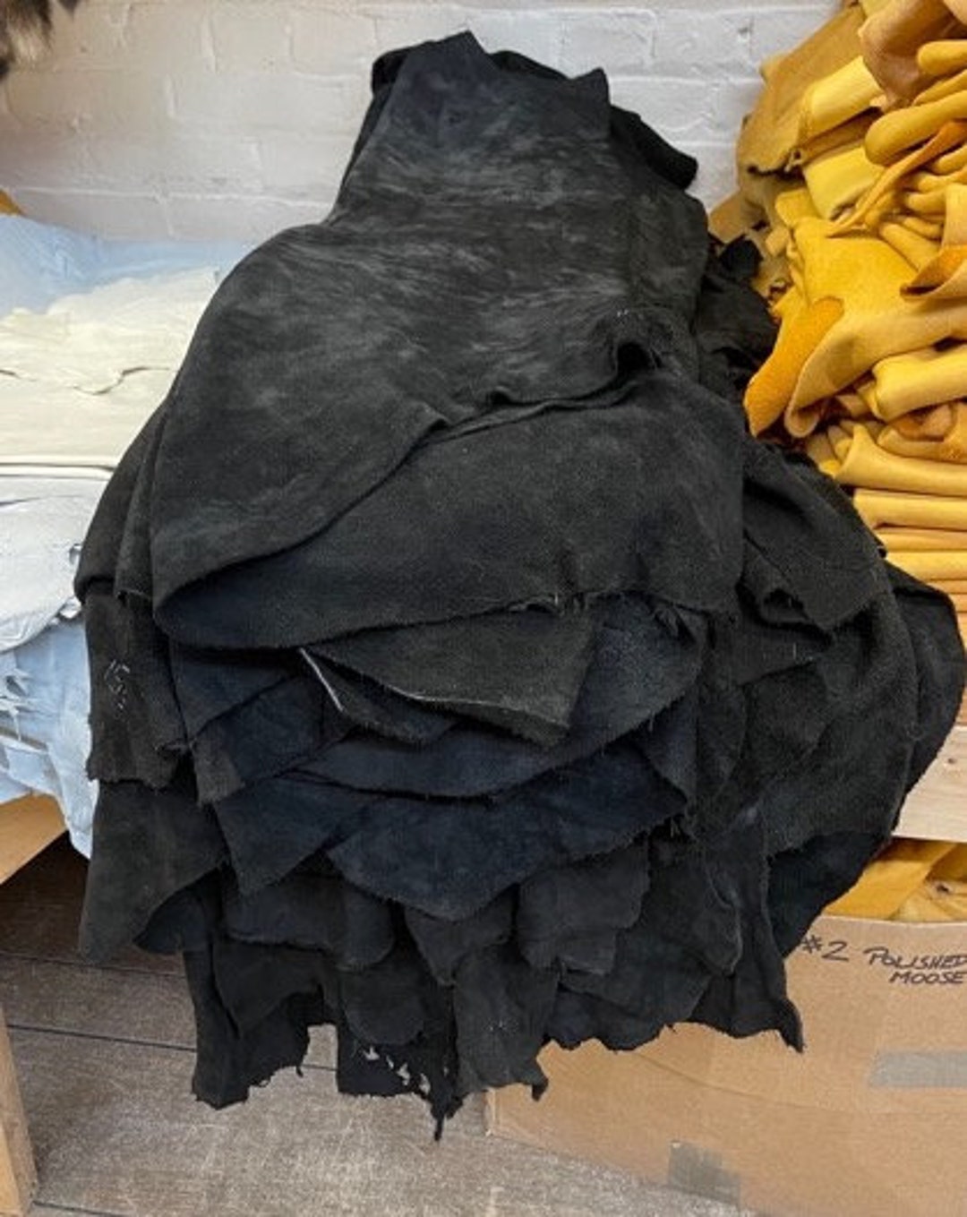 Black Moose Split Leather Hides - Etsy