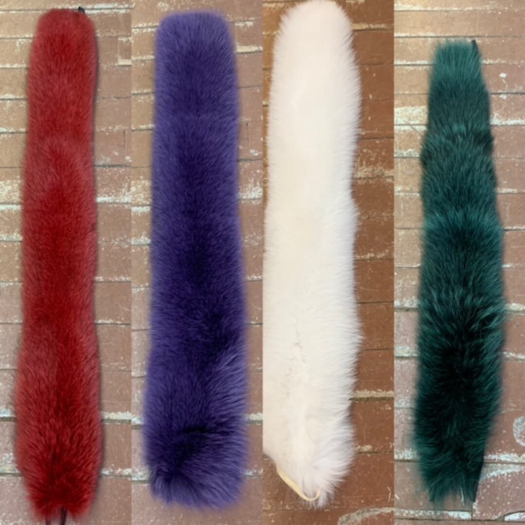 Dyed Blue Fox Fur Hood Ruffs - Etsy