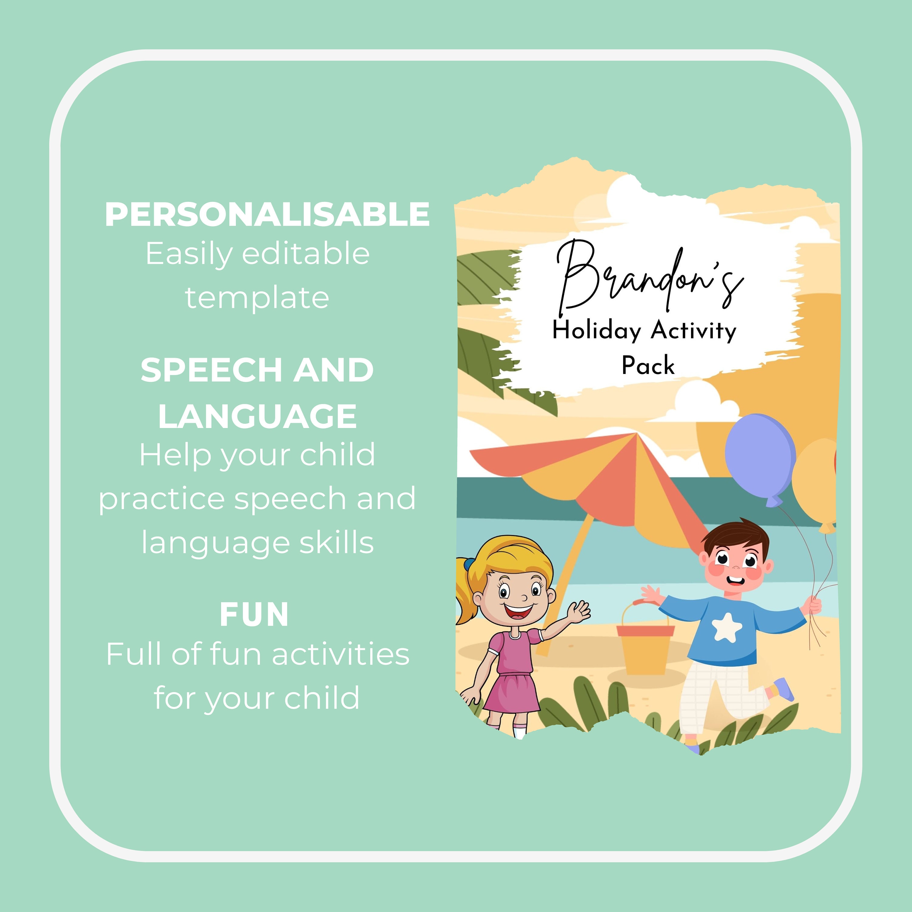 Printable Speech and Language Activity Pack for Children, Digital ...
