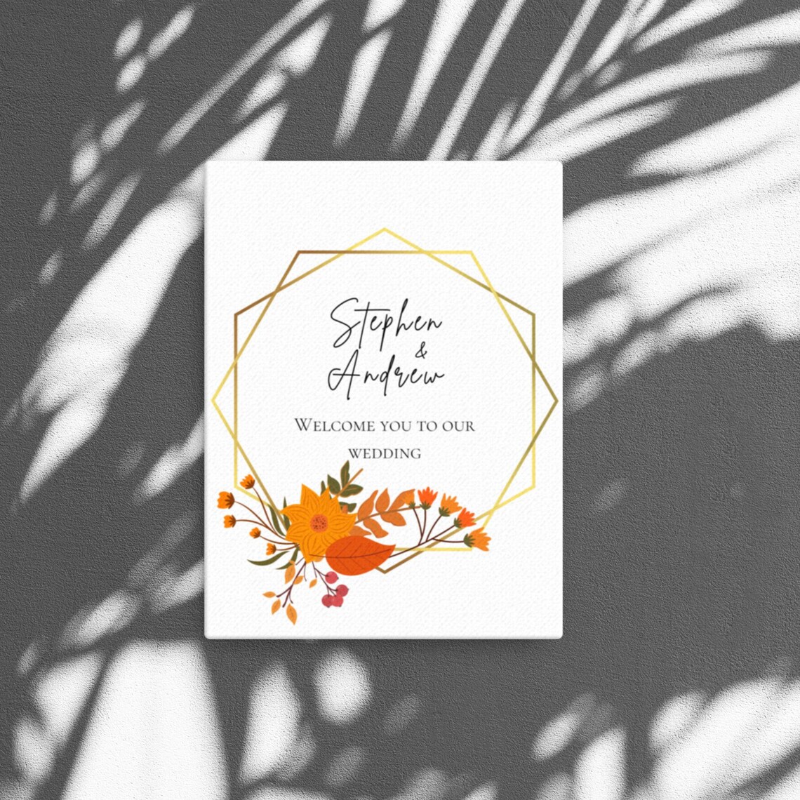 Wedding Welcome Sign Autumn Wedding Sign Autumnal Wedding Signage ...