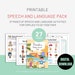 Printable Speech and Language Activity Pack for Children, Digital ...