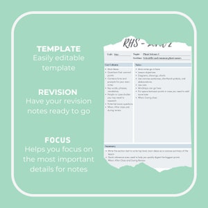 RHS Level 2 Horticulture Digital Cornell Revision Notes Template for ...