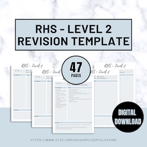 RHS Level 2 Horticulture Digital Cornell Revision Notes Template for ...