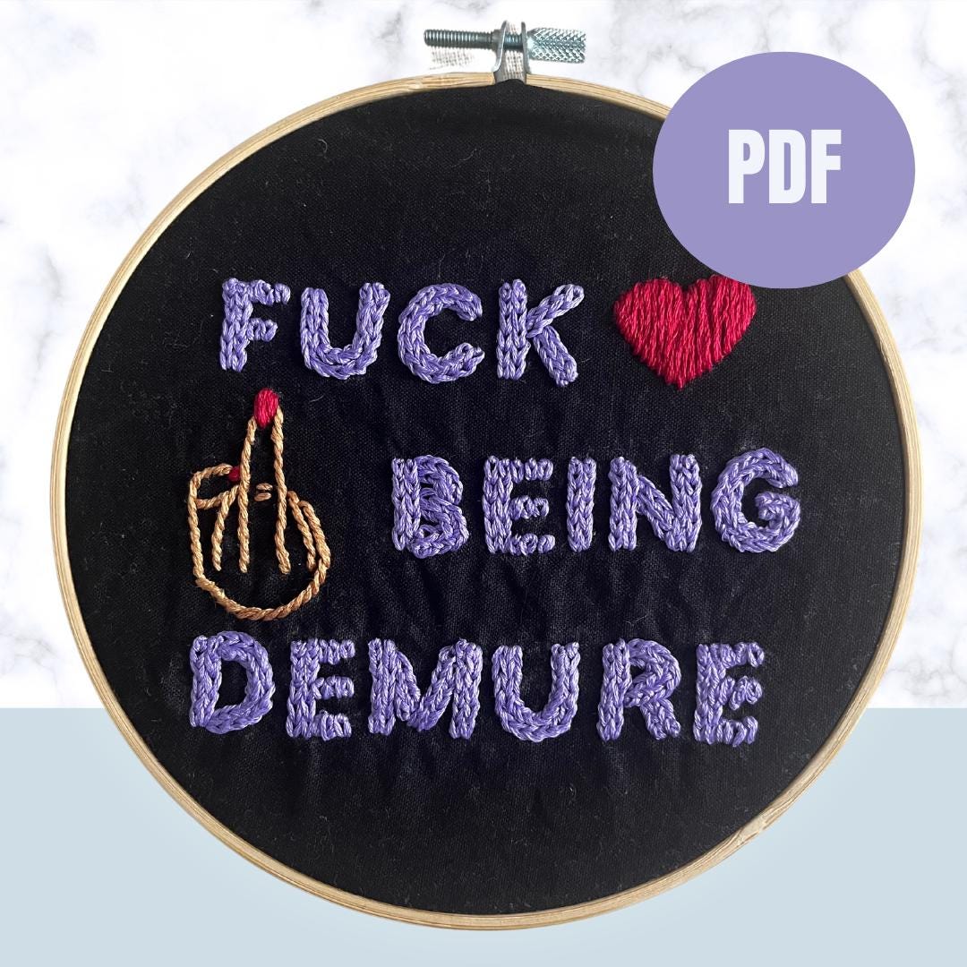 Demure Embroidery Pattern Pdf Download, Hand Embroidery Download ...