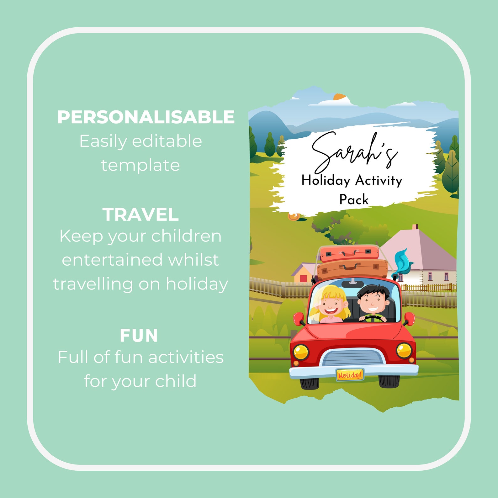 Printable Holiday Activity Pack for Children, Roadtrip Activity Pack ...