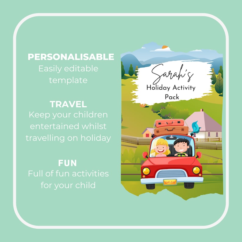 Printable Holiday Activity Pack for Children, Roadtrip Activity Pack ...
