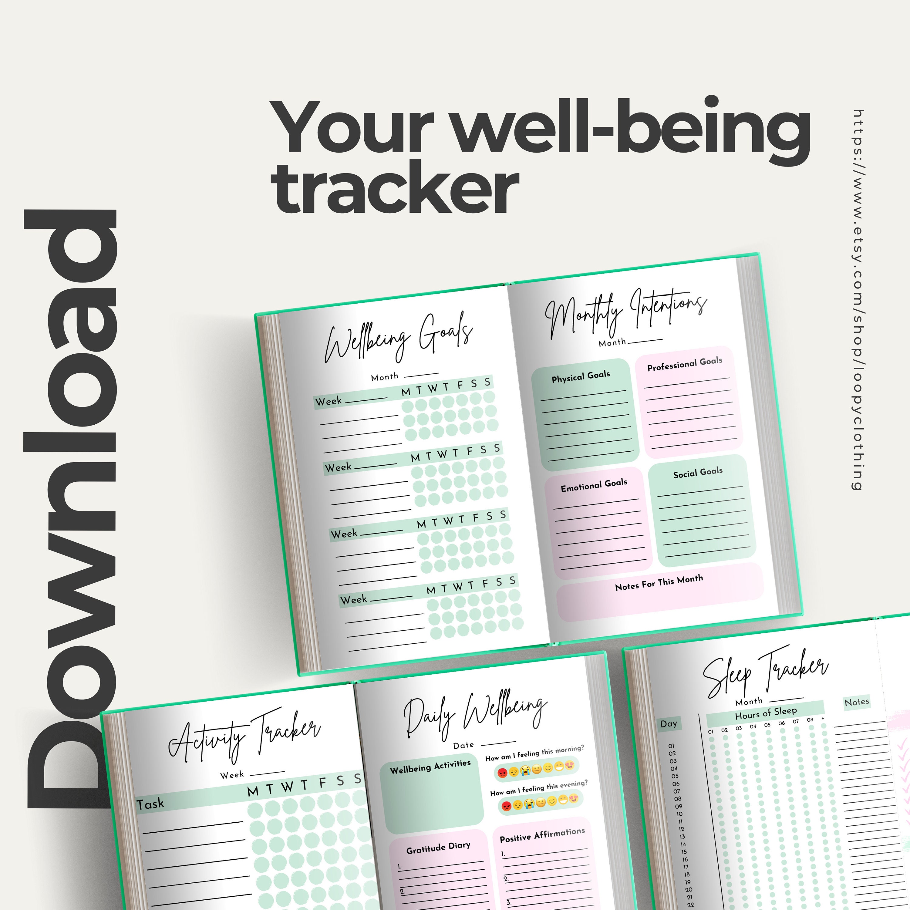 Wellbeing Activity Tracker Digital Wellbeing Goals Downloadable Tracker ...