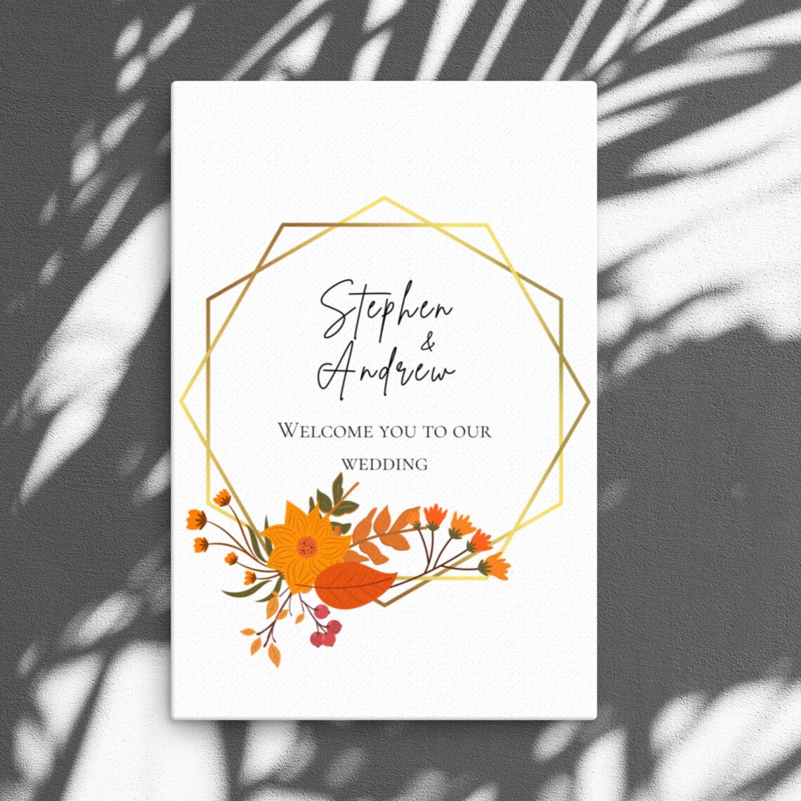 Wedding Welcome Sign Autumn Wedding Sign Autumnal Wedding Signage ...