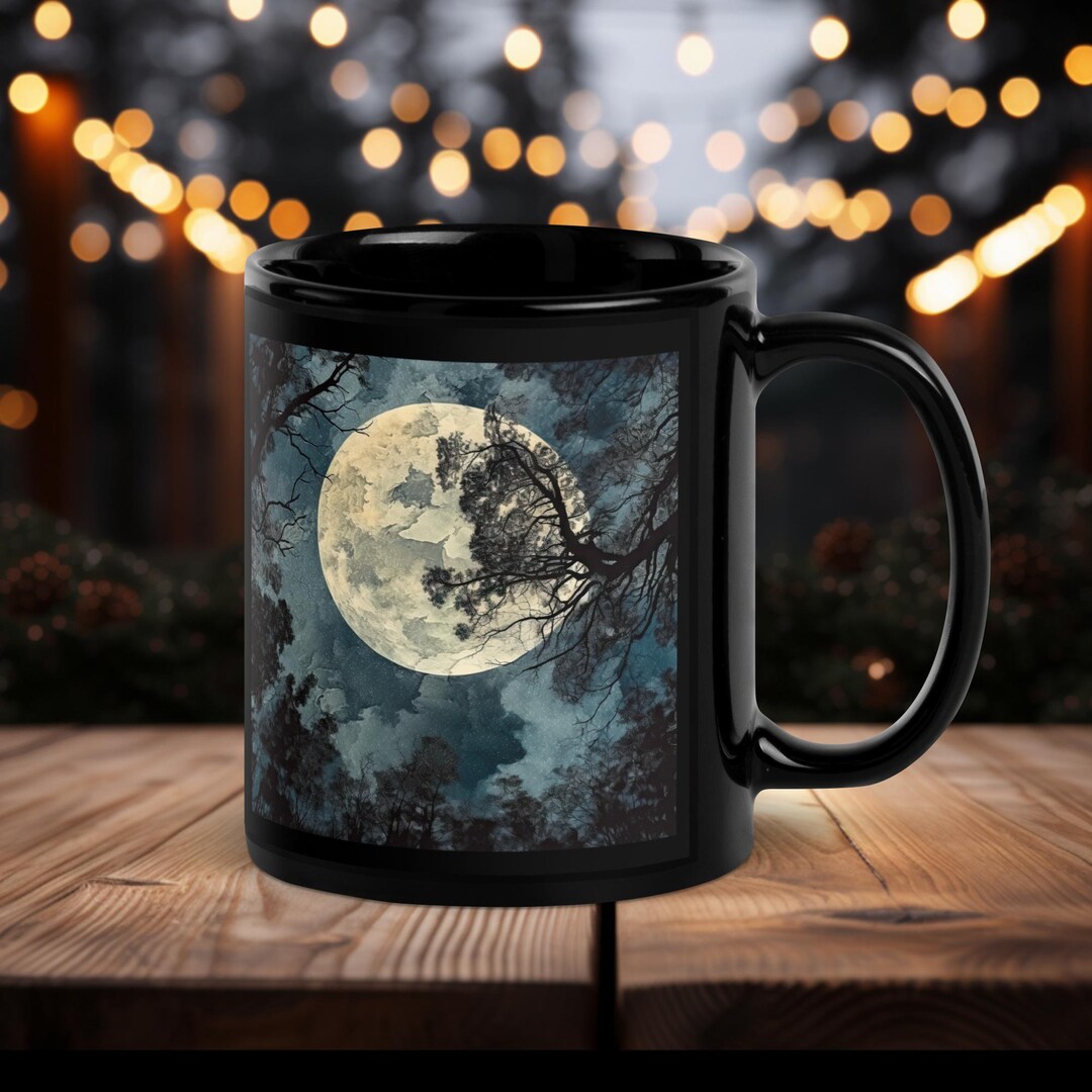 Clouded Moonlit Night Mug - Etsy