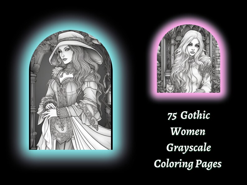 75 Stunning Gothic Women Coloring Pages- Adult Coloring Pages-ideal for ...