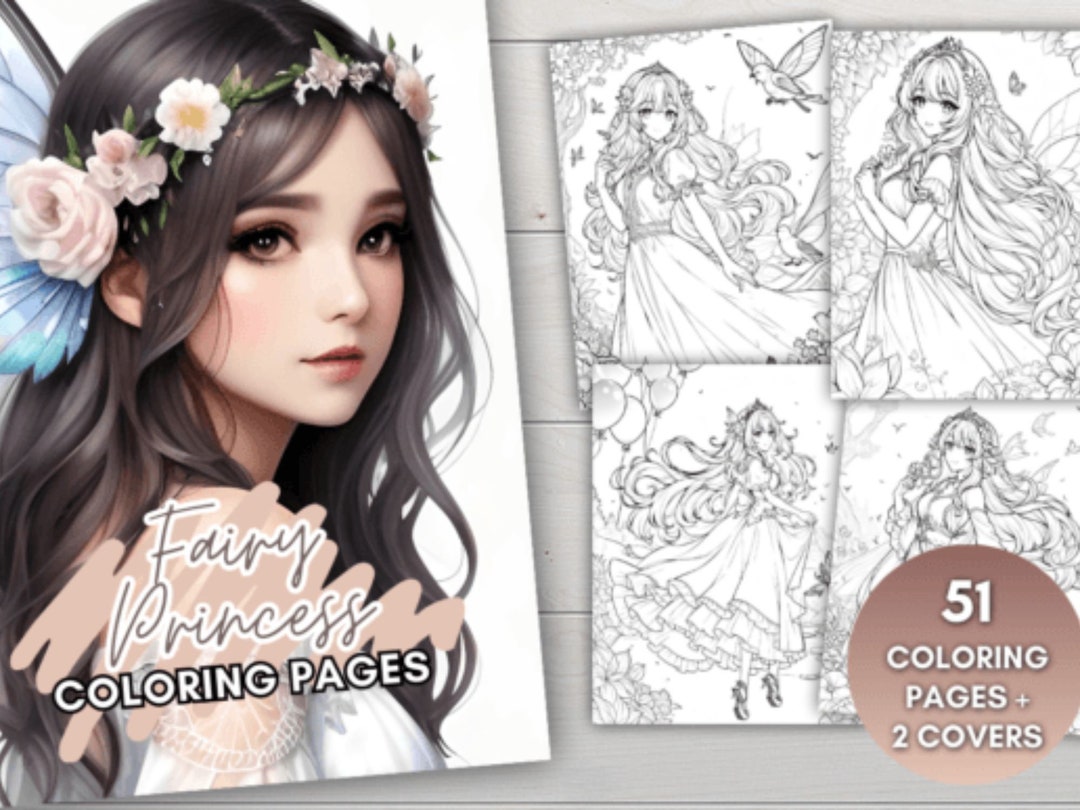 51 Beautiful Fantasy Princess Coloring Pages for Adults, Teens & Anyone ...