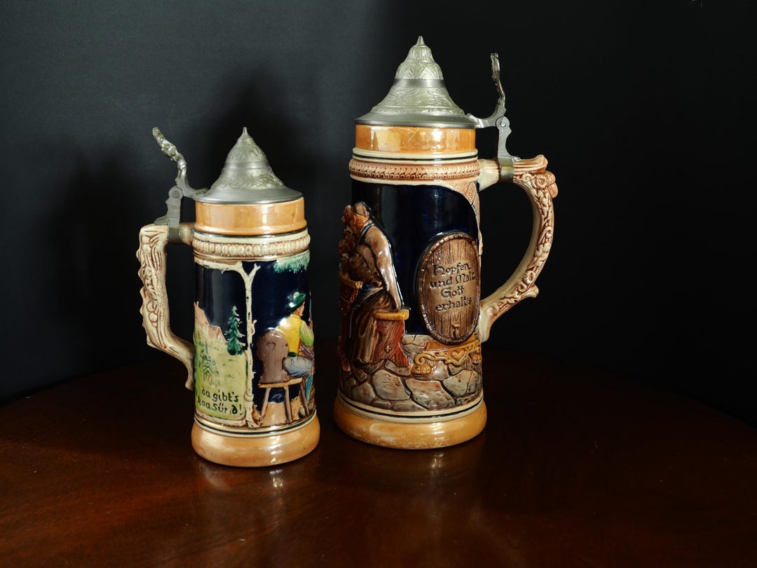 Two Vintage German Lidded Steins Made in Germany - Etsy