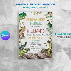 Editable Reptile Invitation, Printable Reptile Invitation, Birthday ...