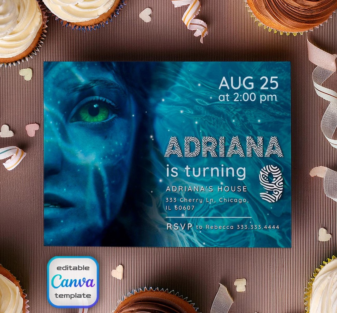 Printable Avatar Invitation, Avatar 2 Invite, Pandora Editable Birthday ...