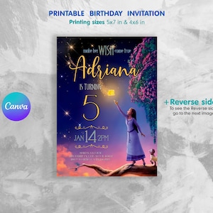 Wish Birthday Invitation, Printable Birthday Invite, Editable Magic ...