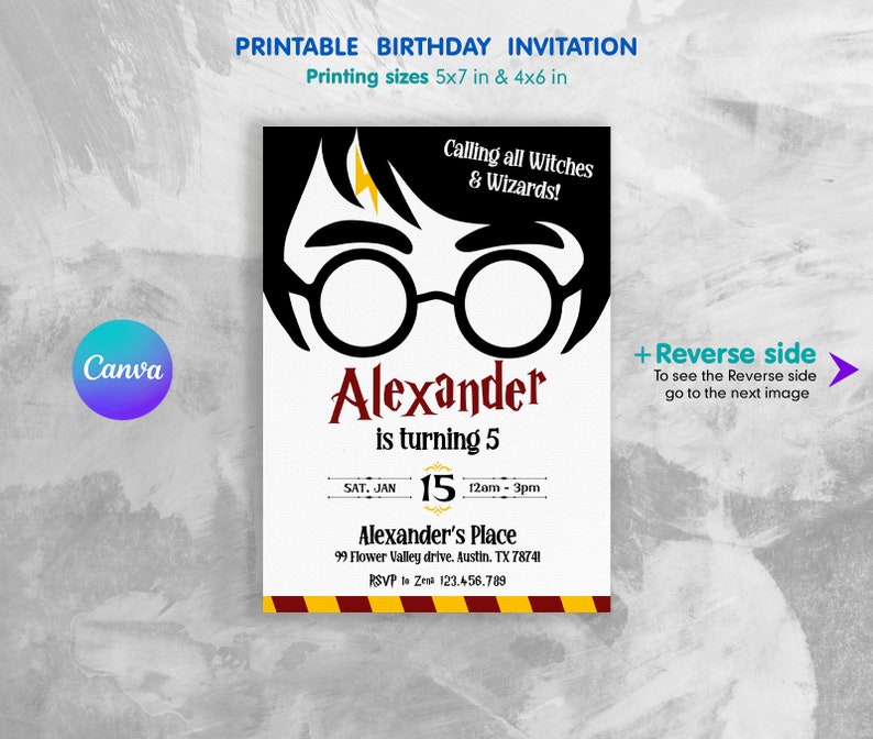 Wizard Birthday Invitation, Printable Wizard Party Invite, Witches ...