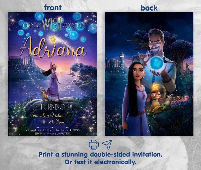 Wish Birthday Invitation, Printable Birthday Invite, Editable Magic ...