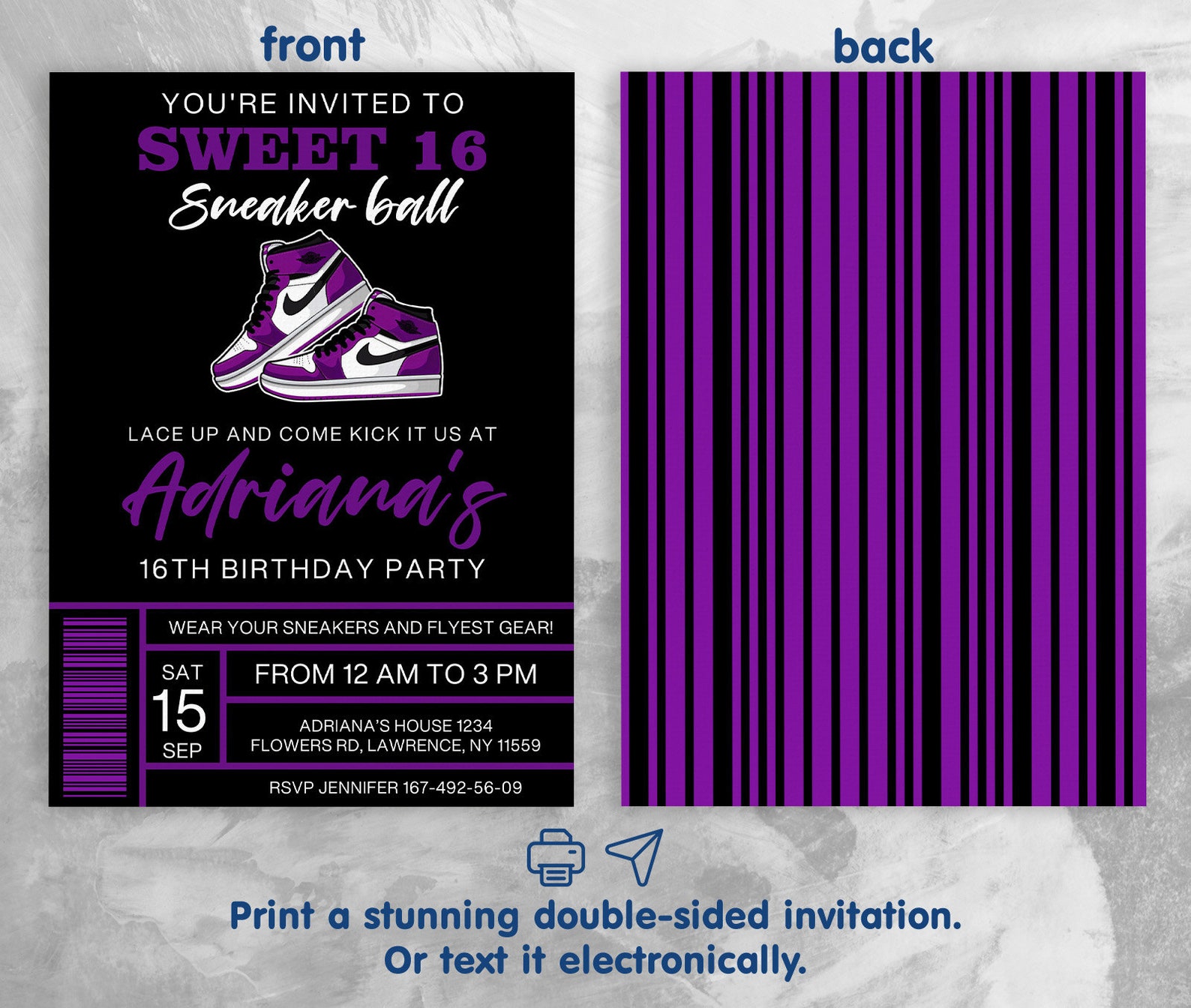 Sneaker Bash Birthday Party Printable Invitation, Printable Birthday ...
