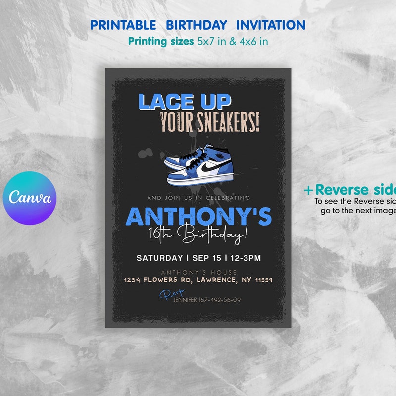 Sneaker Invitation - Etsy