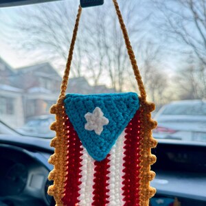 PDF PATTERN | Puerto Rican Crochet Flag Car Hanger Pattern - Etsy