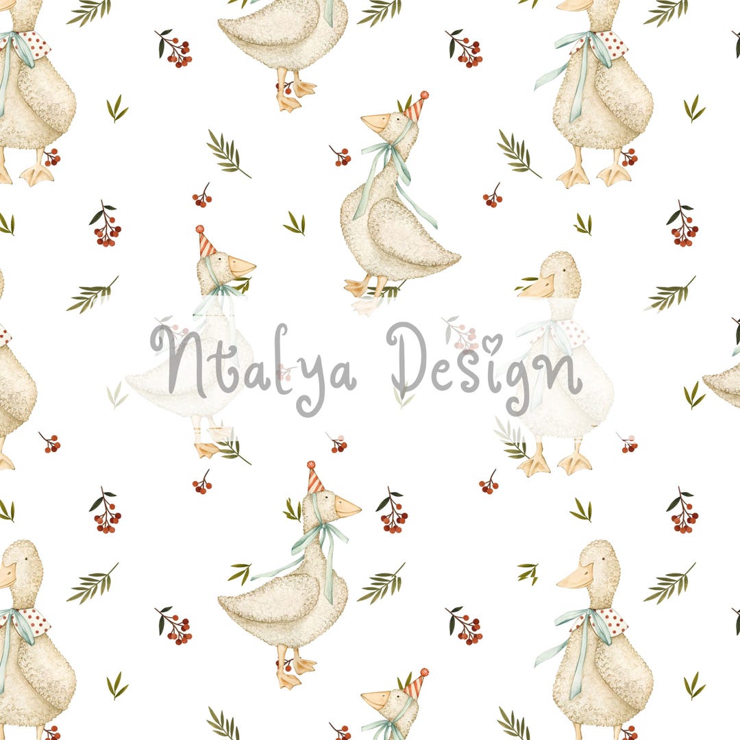 Goose Seamless Pattern, Goose Seamless File, Duck Repeating Seamless ...