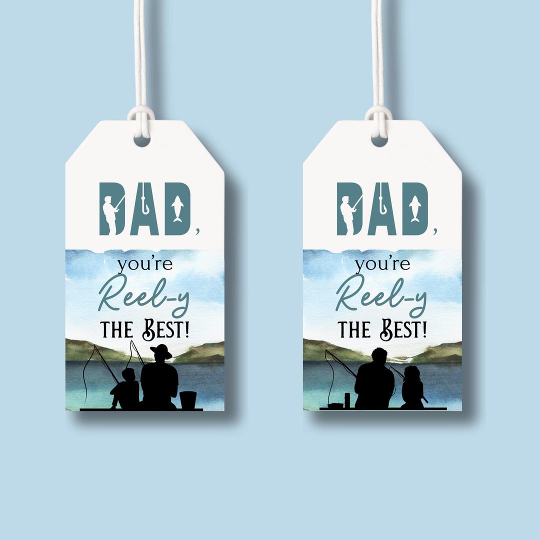 Printable Fathers Day Gift Tag, Fishing Fathers Day Favor Tag, Dad and ...