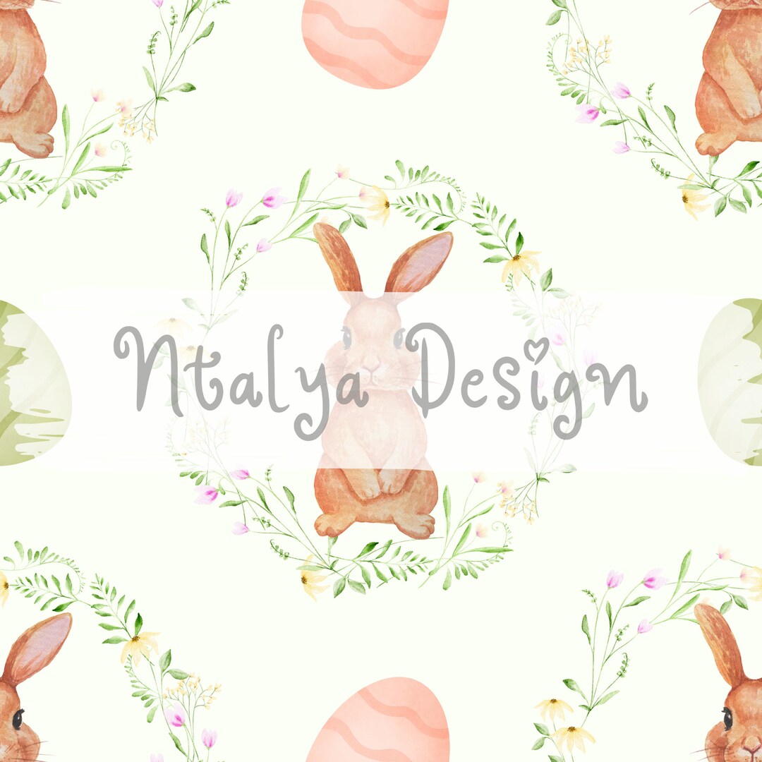 Easter Seamless Pattern, Cute Bunny Seamless File, Easter Spring ...