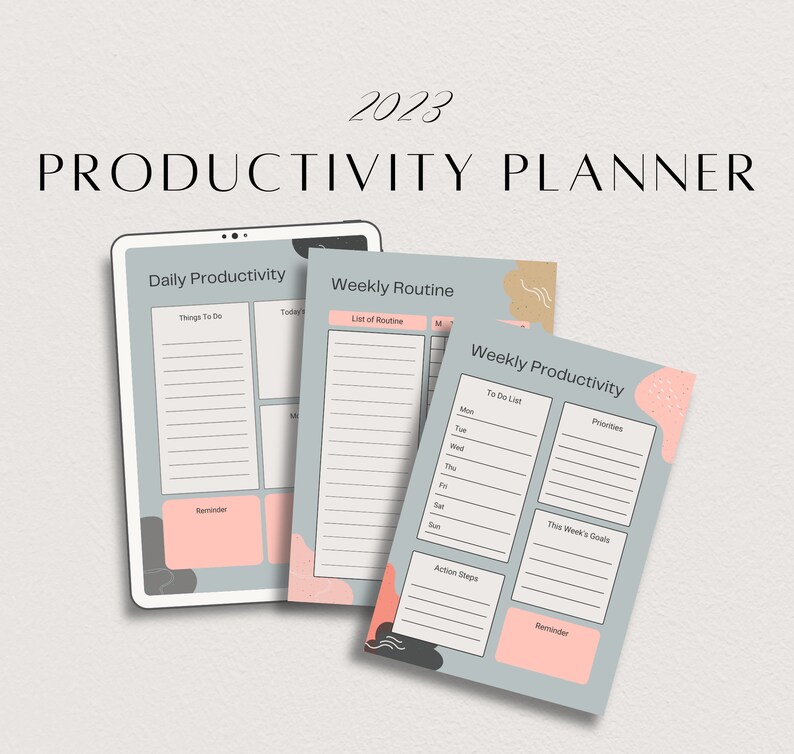 Modern Productivity Planner, Printable Weekly Routine Planner ...